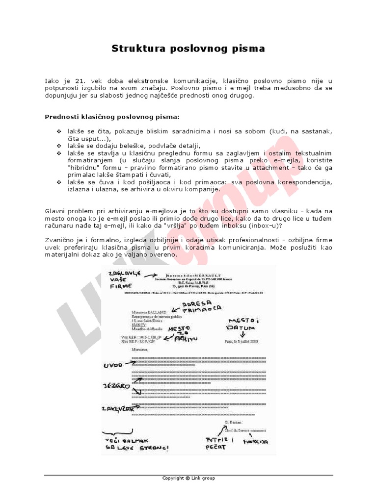 Struktura Poslovnog Pisma | PDF