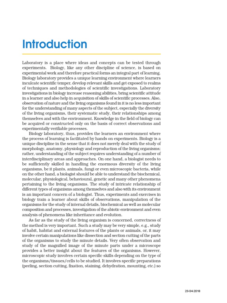 2023 24 Lab Manual Biology Class 11 Pdf Leaf Learning