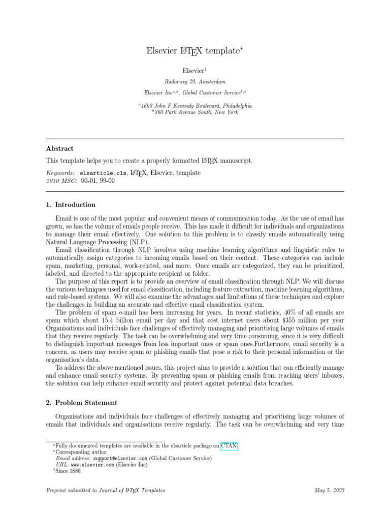 Elsarticle Template New | PDF | Email Spam | Phishing
