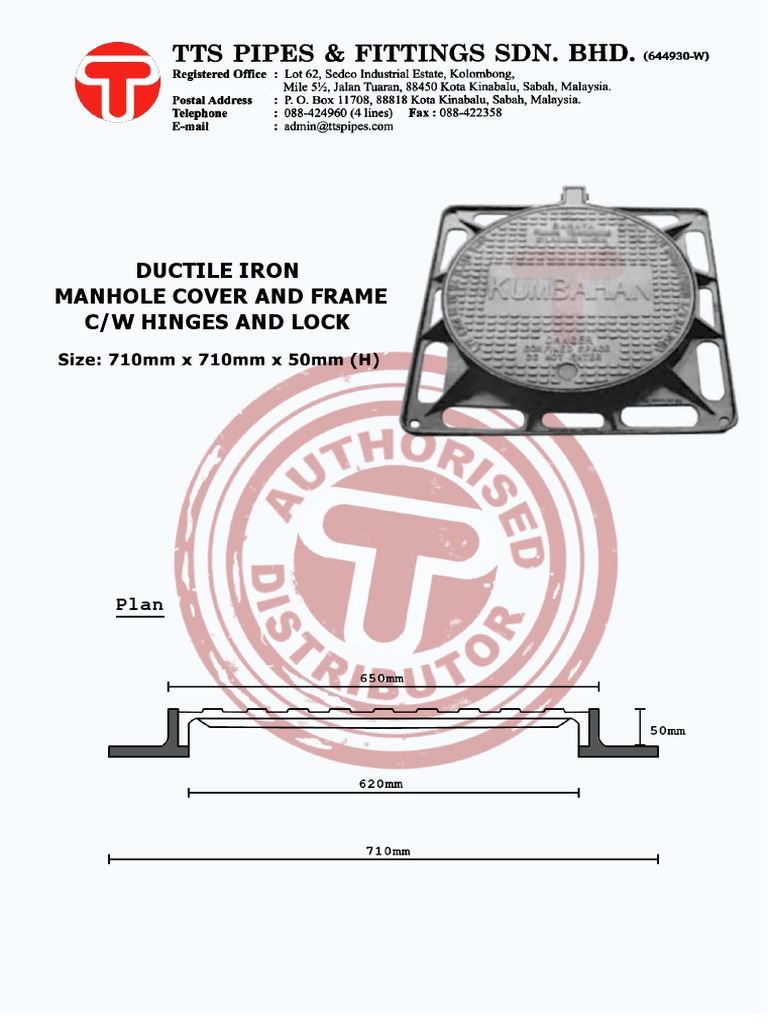 Kumbahan 710 X 710 X 50 Manhole | PDF