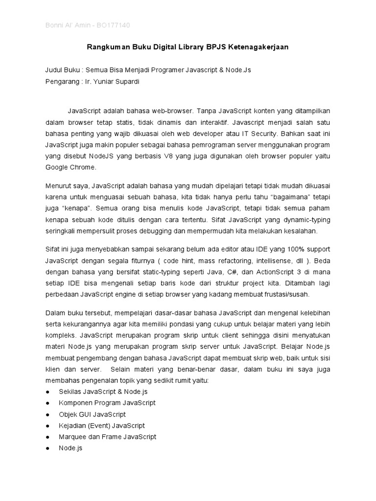 Panduan JavaScript & Node.js Pemula | PDF