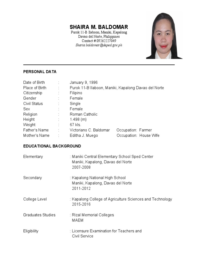Shaira M. Baldomar's Educational Profile | PDF | Teachers | Learning