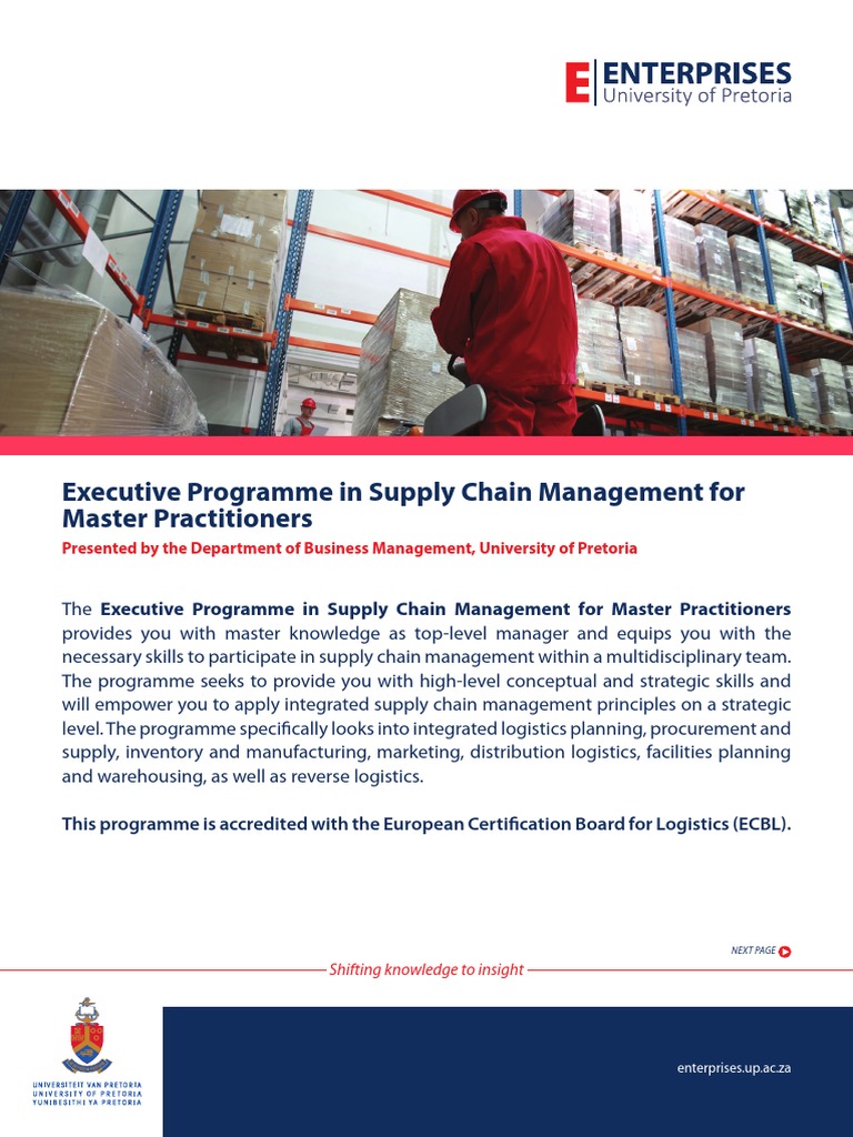 Executive Programme in Supply Chain Management For Master Practitioners | PDF | Supply Chain ...