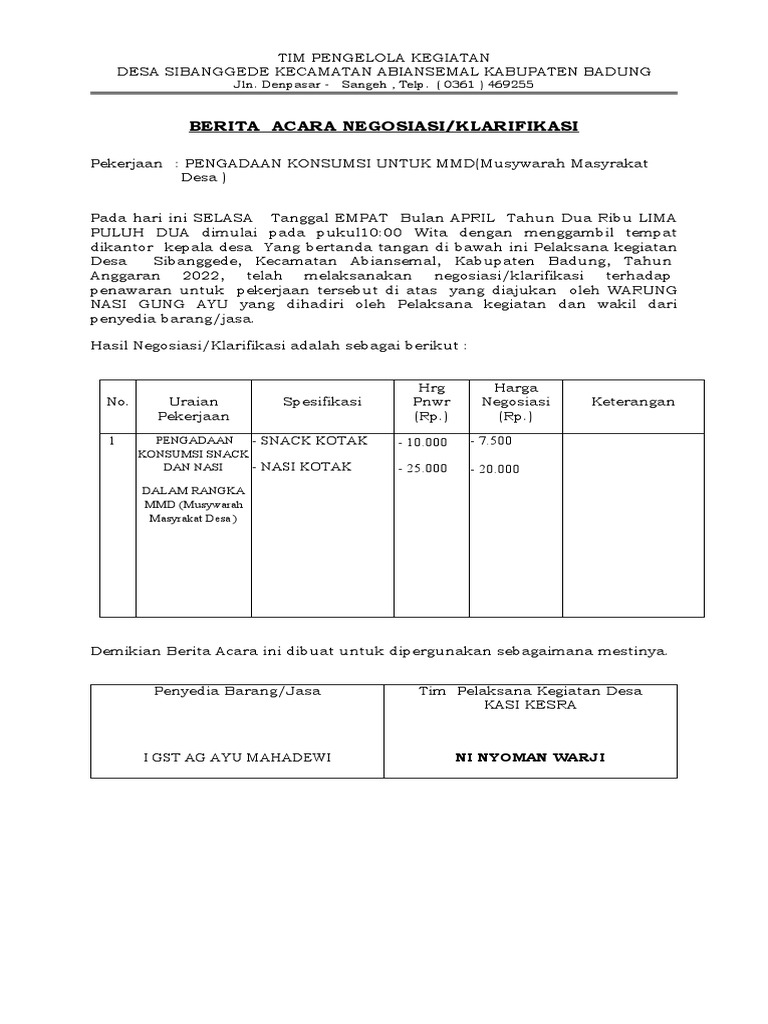 Nota & Order & BA | PDF