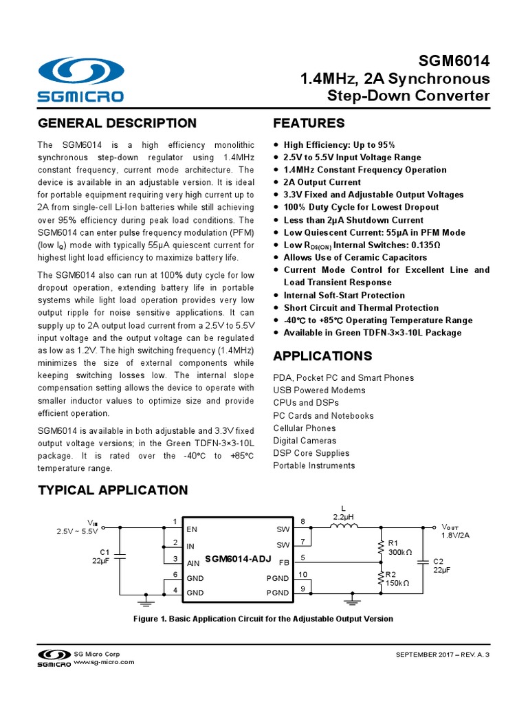 SGM6014 SGMicro | PDF | Inductor | Mosfet
