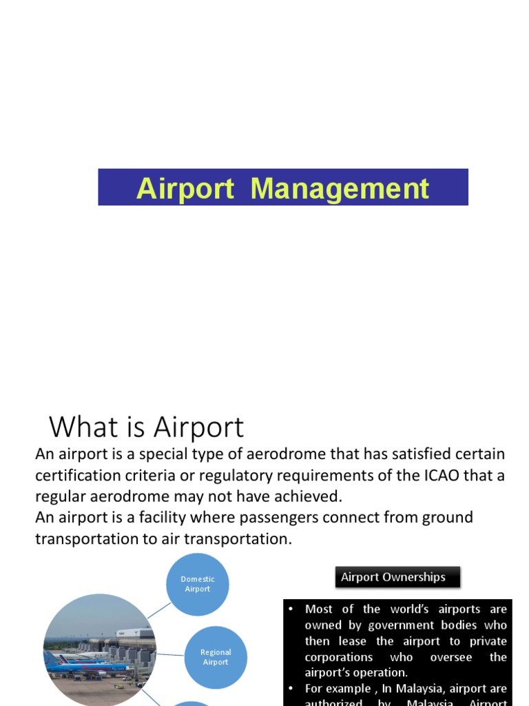 Airport Management and Operations Overview | PDF | Airport | Airlines