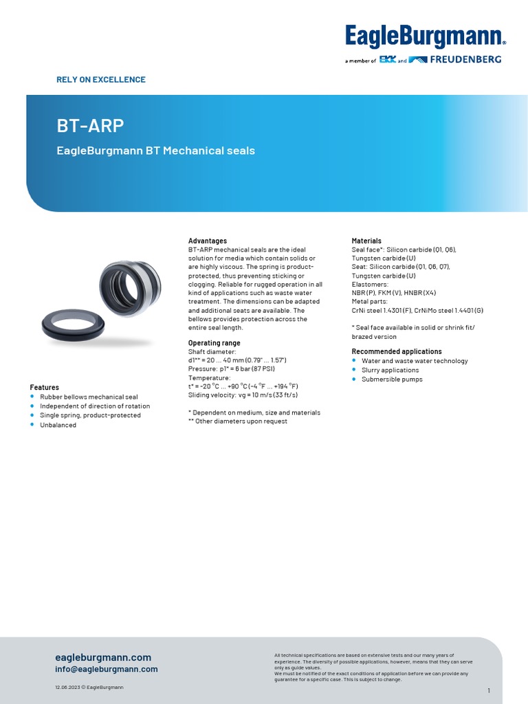 EagleBurgmann BT-ARP EN | PDF | Applied And Interdisciplinary Physics ...