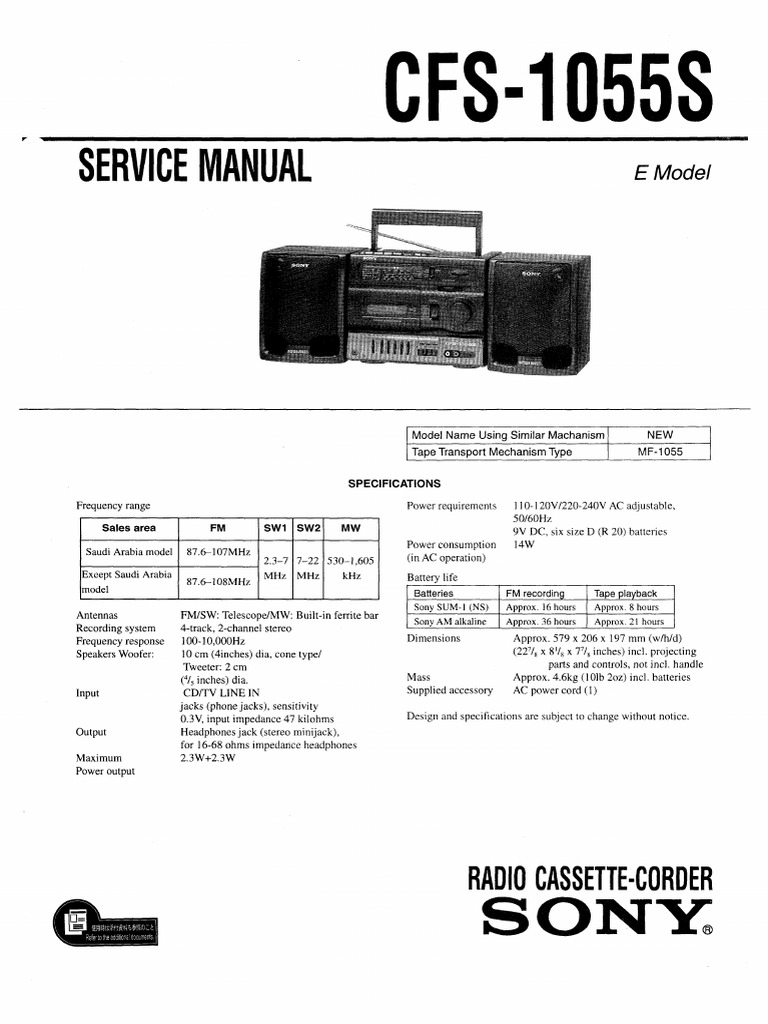 Sony cfs-10l | PDF