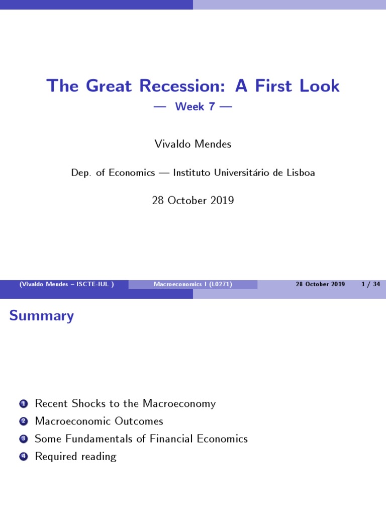 Chapter 10. The Great Recession - A First Look | PDF | Balance Sheet ...