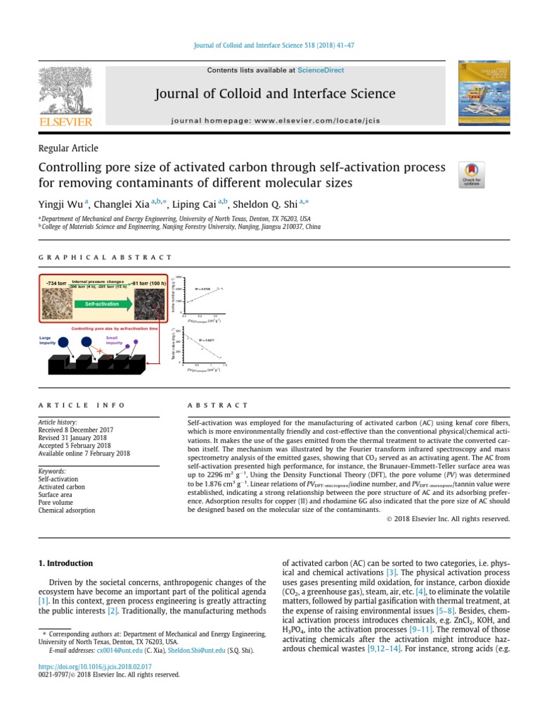 Controlling Pore Size of Activated Carbon Through Self-Activation Process For Removing ...