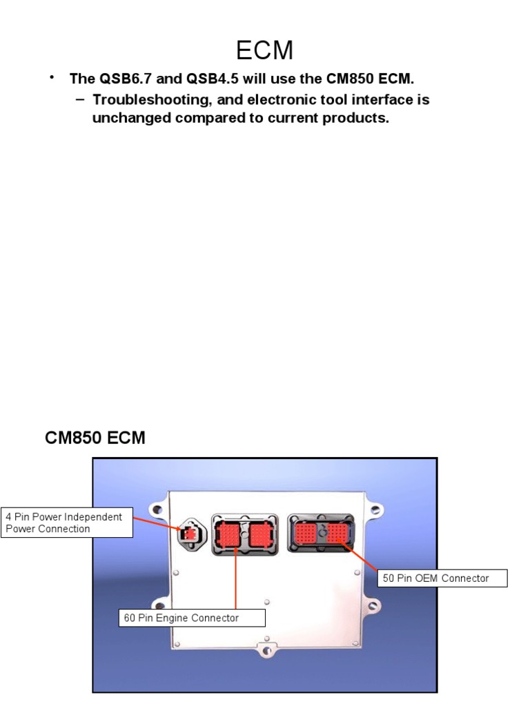 Cummins QSB6.7 and QSB4.5 With CM850 ECM - Sensor & Actuator Location ...