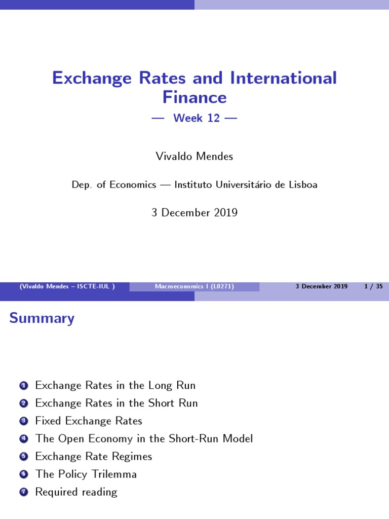 Chapter 20. Exchange Rates and International Finance | PDF | Exchange ...