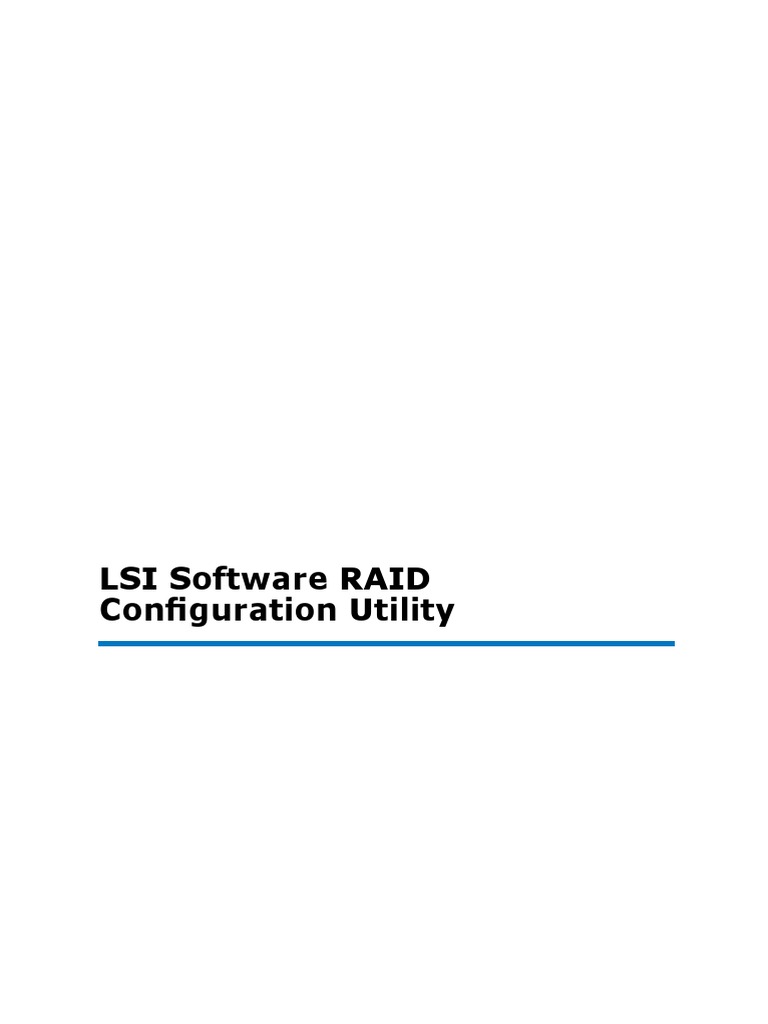 E8581 LSI Software RAID Configuration Utility For Web | PDF | Bios | Computer Data