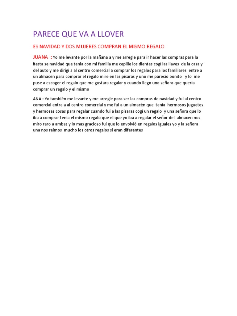 PARECE QUE VA A LLOVER | PDF