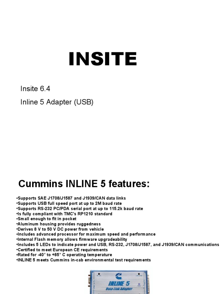 Cummins Inline 5 Tool Features | PDF