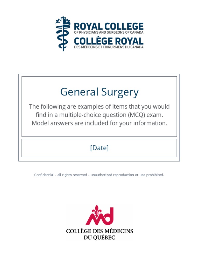 General Surgery MCQ Sample Exam e | Download Free PDF | Multiple Choice ...