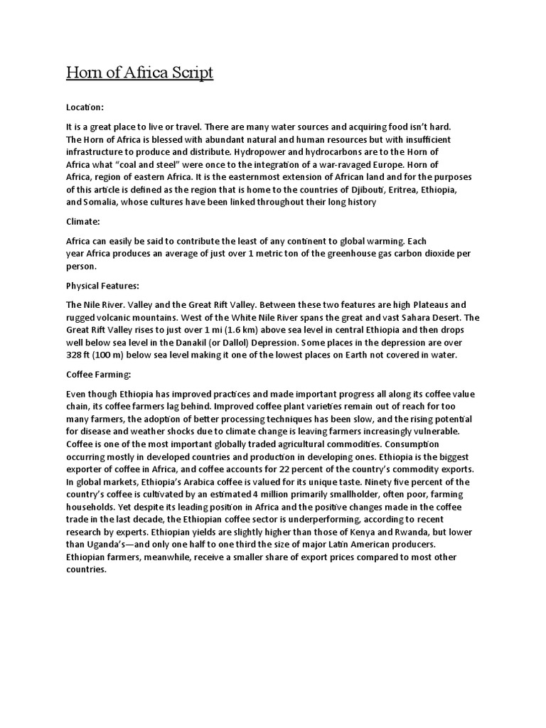 Horn of Africa Script | PDF | Coffee | Ethiopia