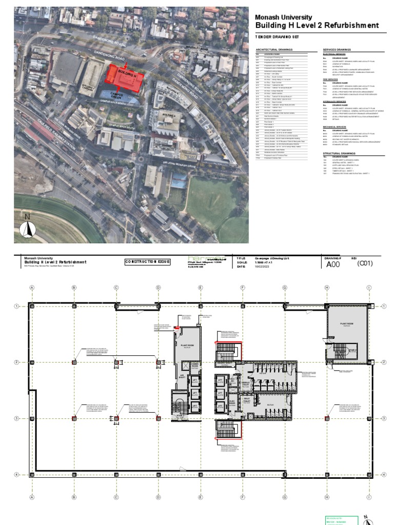 Monash Uni, Building H, LVL 2 - Architectural Drawings IFC Issue | PDF ...