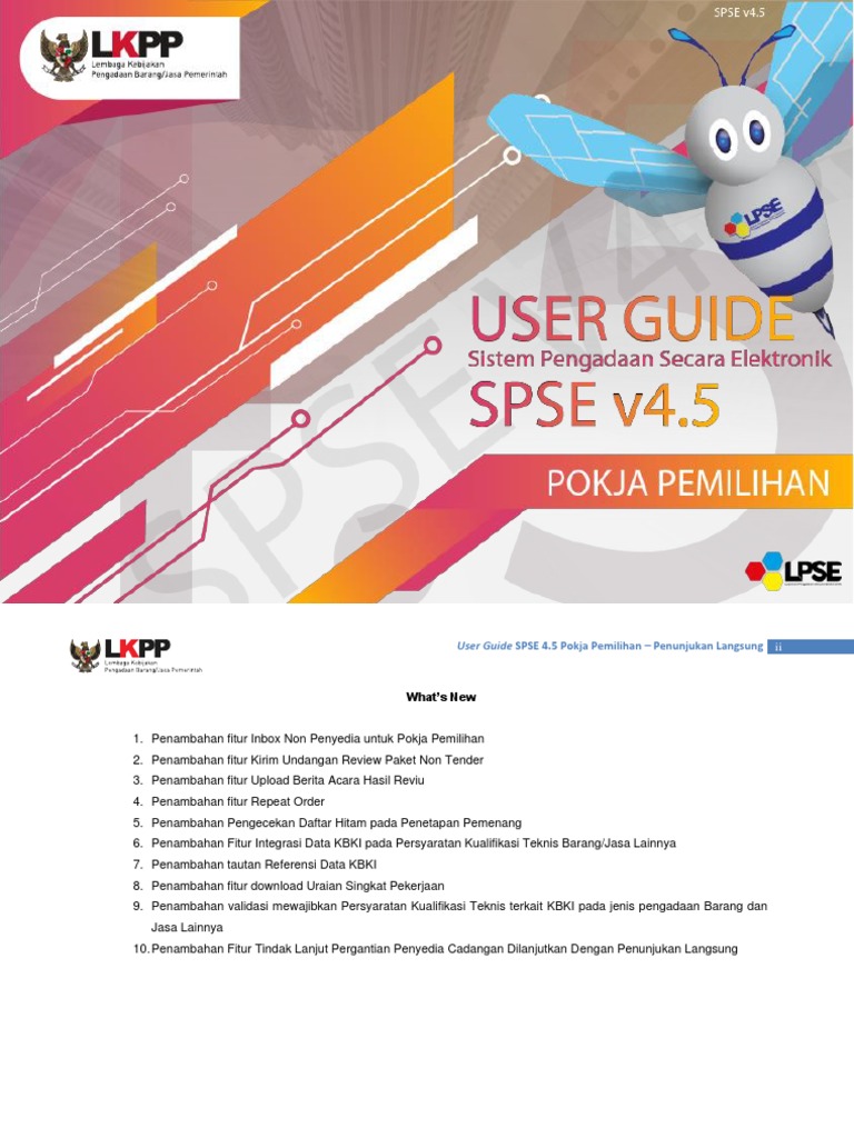 Panduan SPSE 4.5 untuk Penunjukan Langsung | PDF