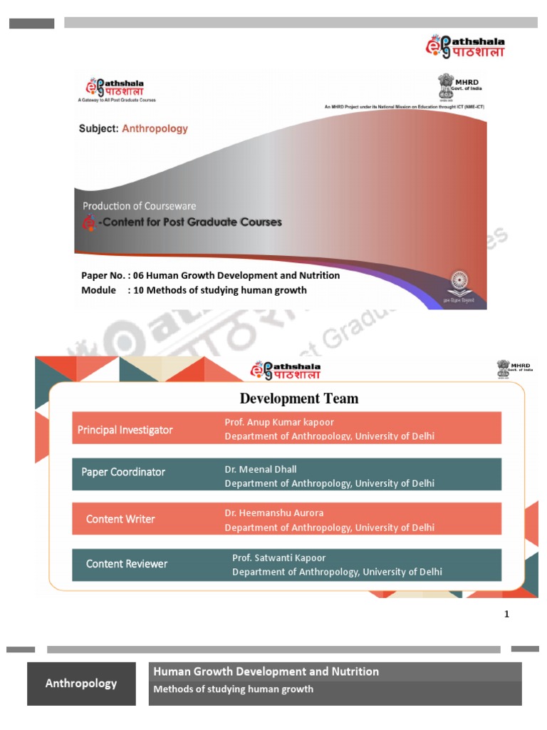 Human Growth Development And Nutrition Pdf Anthropology Sampling