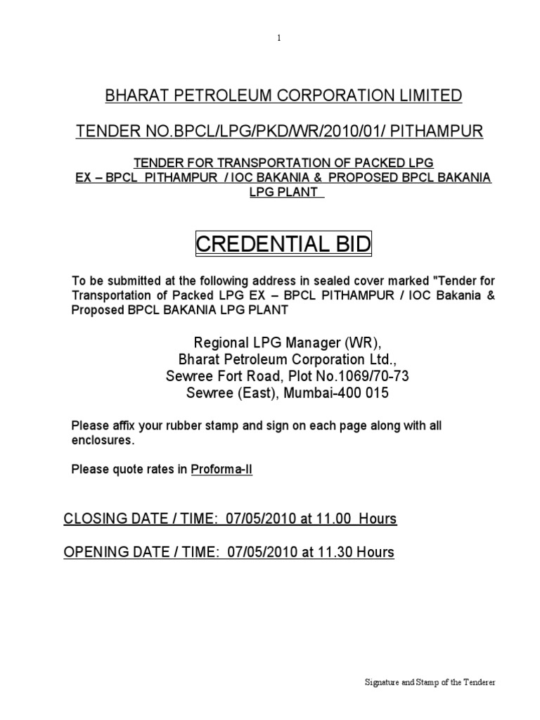 t000002376 - Filename - Pithampur LPG PKD Tender 2010-12 Final1 | PDF ... t000002376 - Filename - Pithampur LPG PKD Tender 2010-12 Final1 | PDF ...