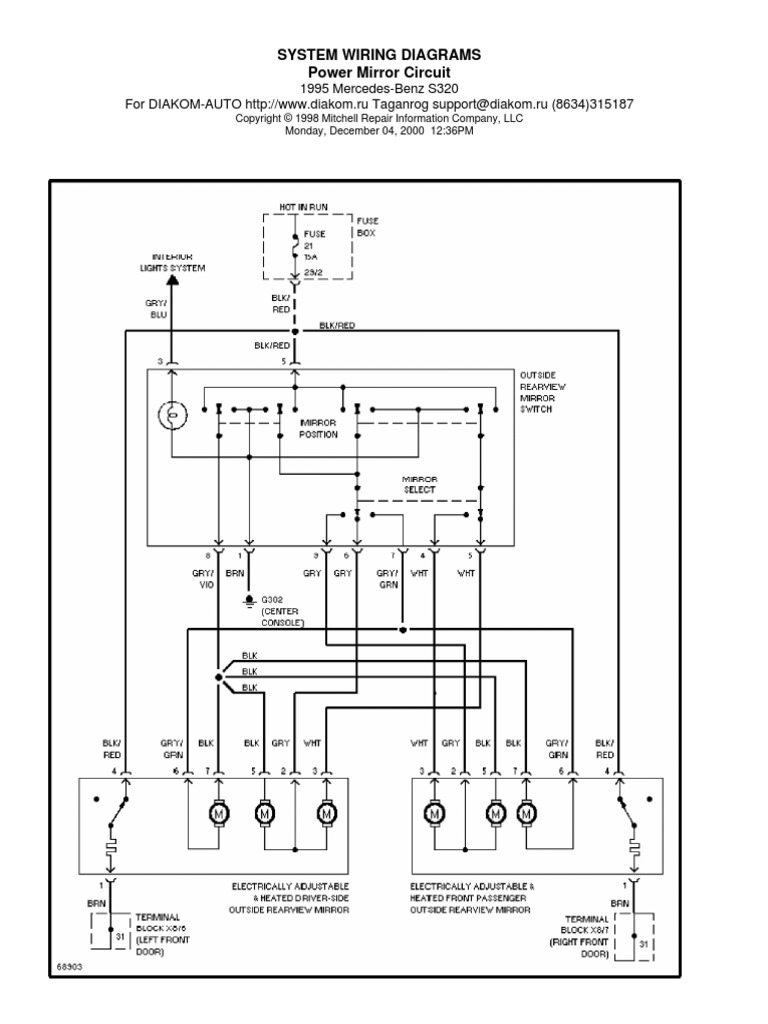 W140 Power Mirror Wiring Diagram | PDF | Technology & Engineering ...