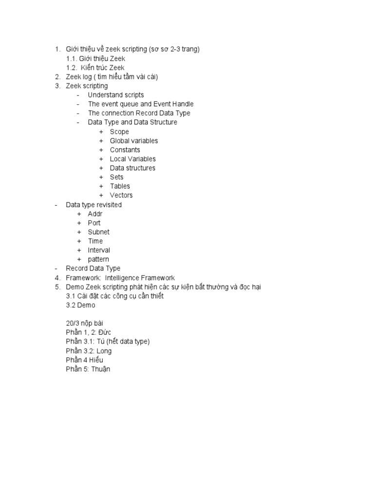 Giới Thiệu Về Zeek Scripting | PDF