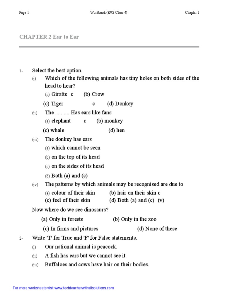 Chapter 2 Ear To Ear | PDF | Organisms