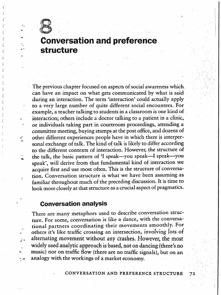 8 Conversation and Preference Structure | PDF