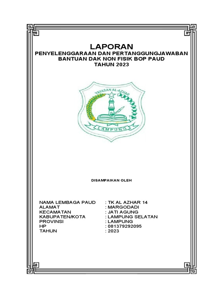 LAPORAN Bop Tahap 1 Al 14 2023 | PDF