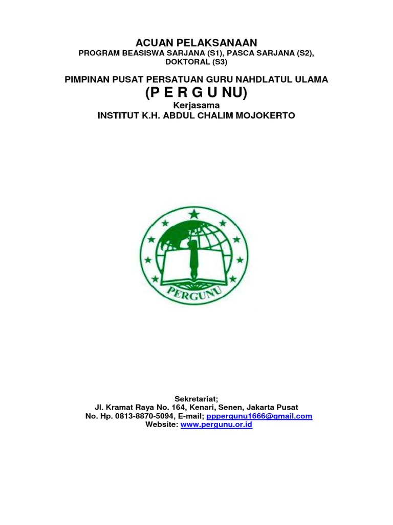 Acuan Pelaksanaan Beasiswa Pergunu-Ikhac 2023 | PDF