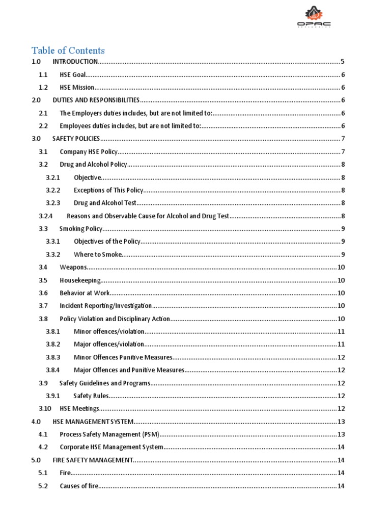 Employees HSE Handbook | PDF | Occupational Safety And Health | Fires