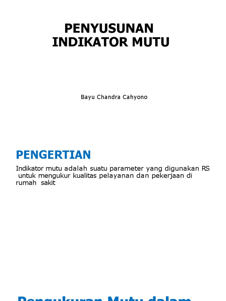 02 Penyusunan Indikator Mutu | PDF