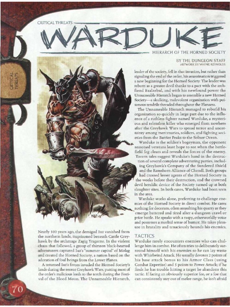 Warduke 3E Character | PDF