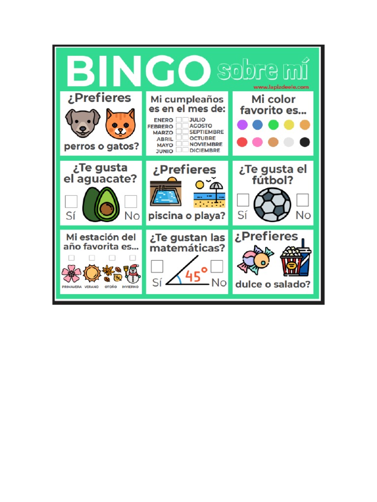 Bingo Gustos | PDF