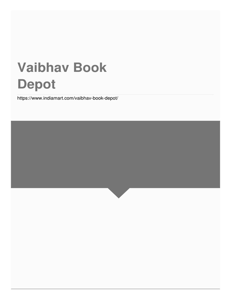 Vaibhav Book Depot | PDF