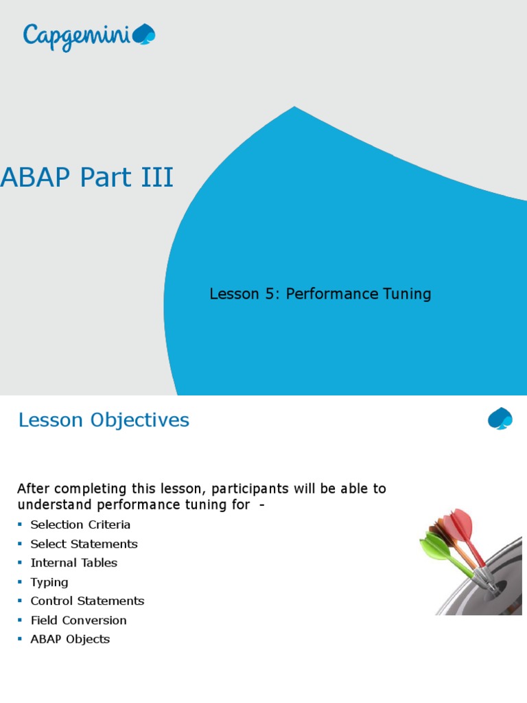 ClassBook-Lessons-ABAP Part III Lesson5 - Performance Tuning | PDF ... ClassBook-Lessons-ABAP Part III Lesson5 - Performance Tuning | PDF ...