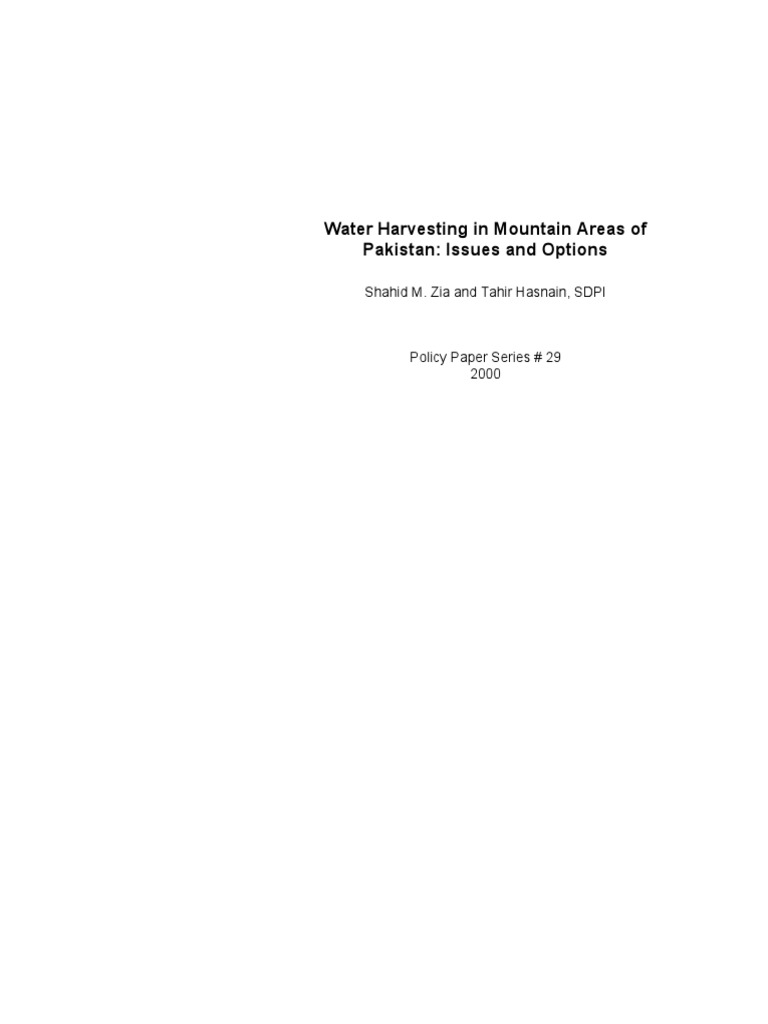 Water Harvesting in Pakistan's Mountains | PDF | Agriculture | Irrigation