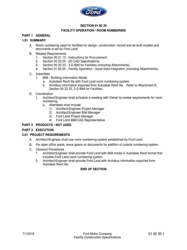 01 9230 Facility Operation - Room Numbering | PDF