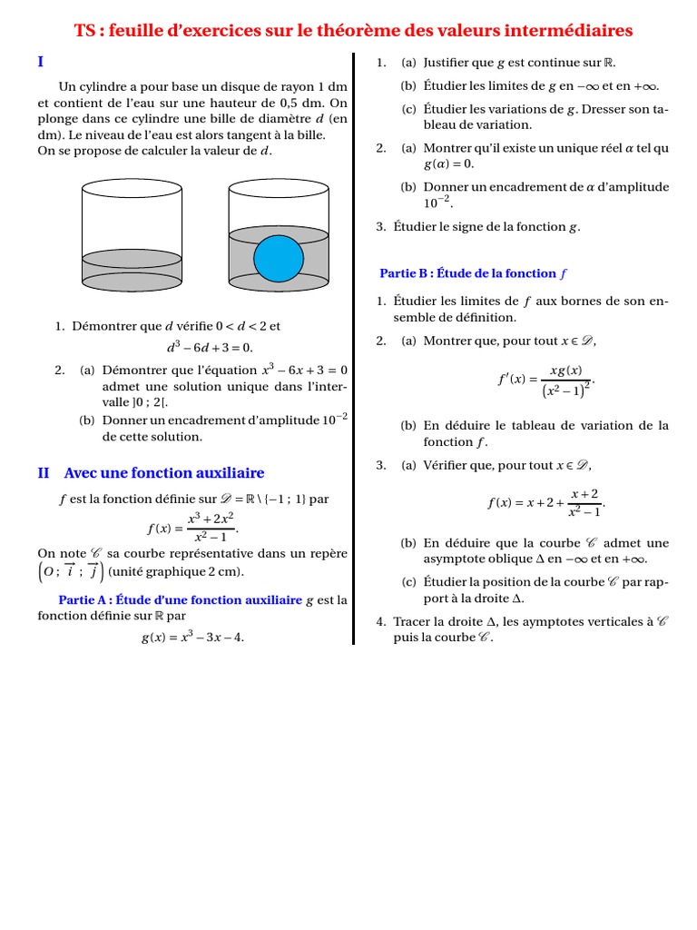 TS 2018 2019 Exos TVI | Download Free PDF | Fonction (Mathématiques) | Courbe