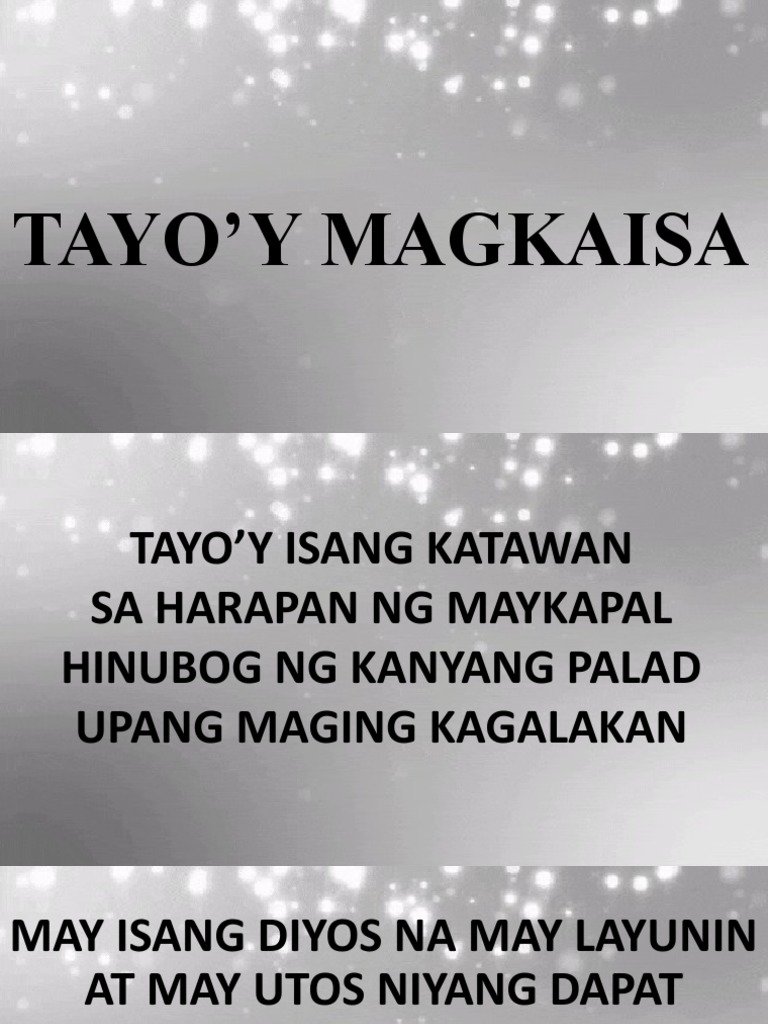 Tayo'y Magkaisa | PDF