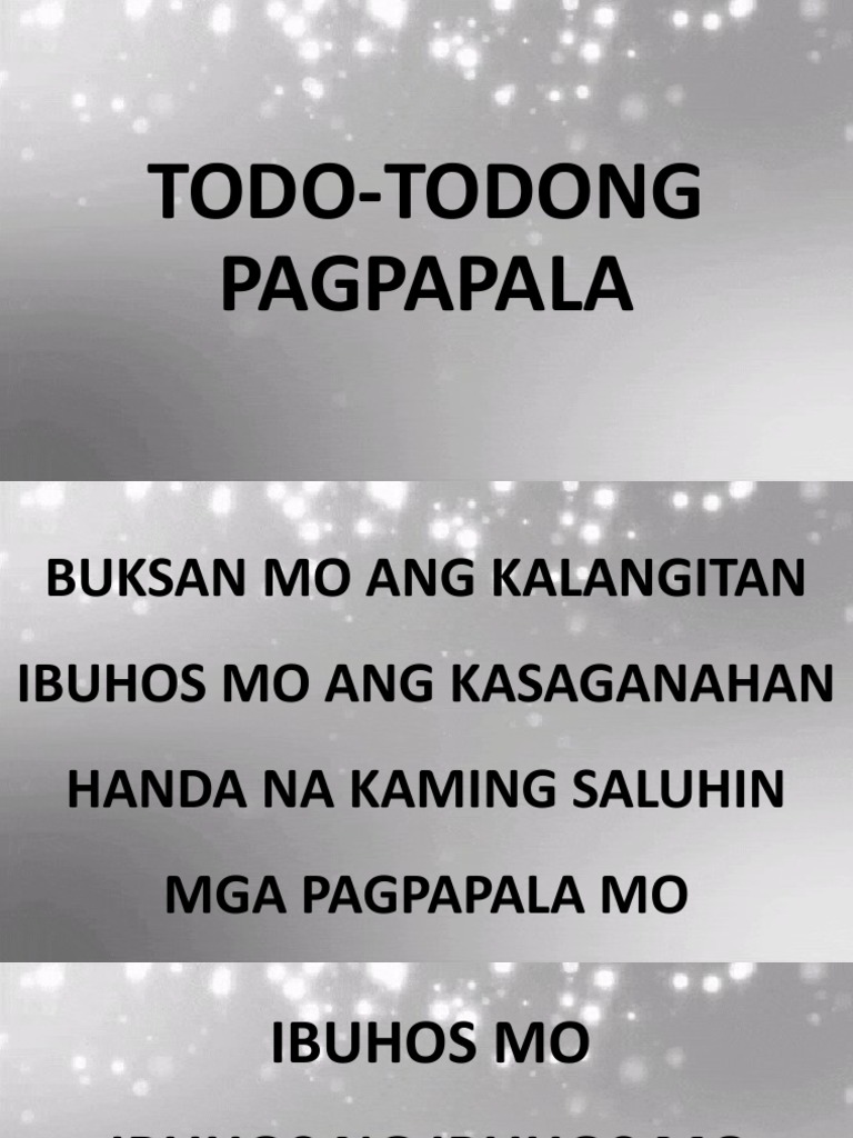 Todo Todong Pagpapala | PDF