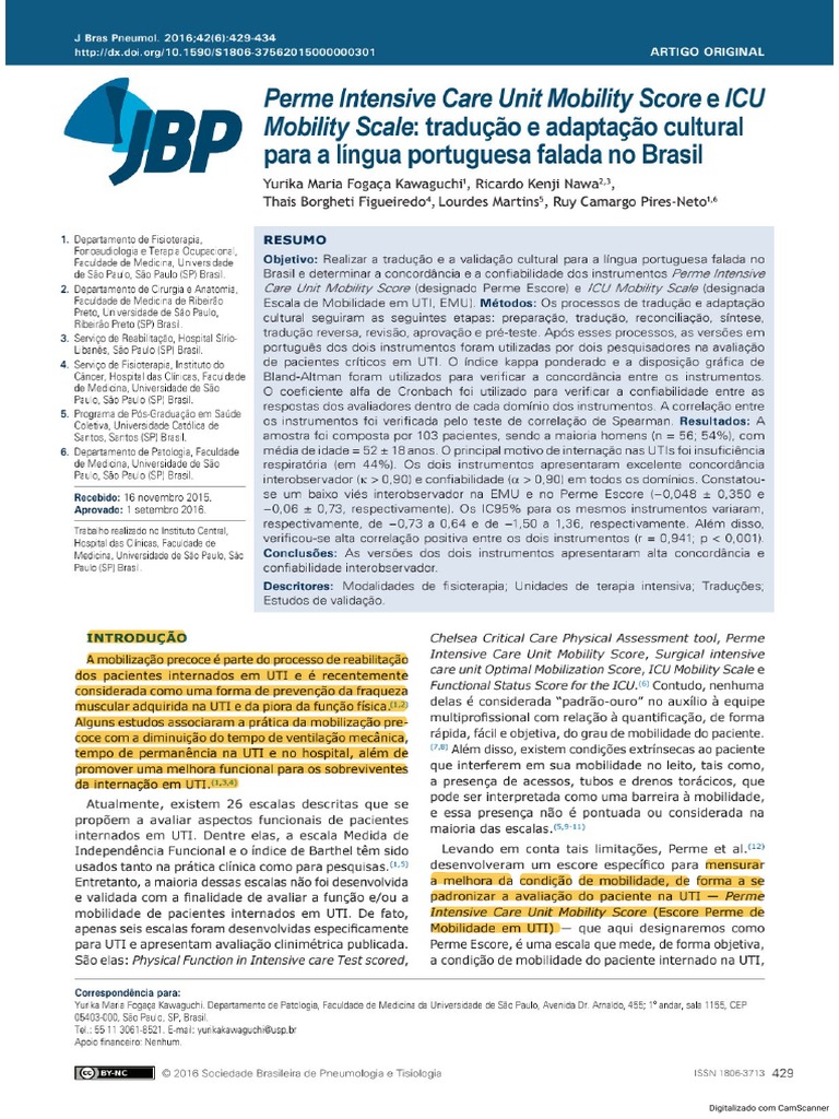 Escala Perme - Validação | PDF