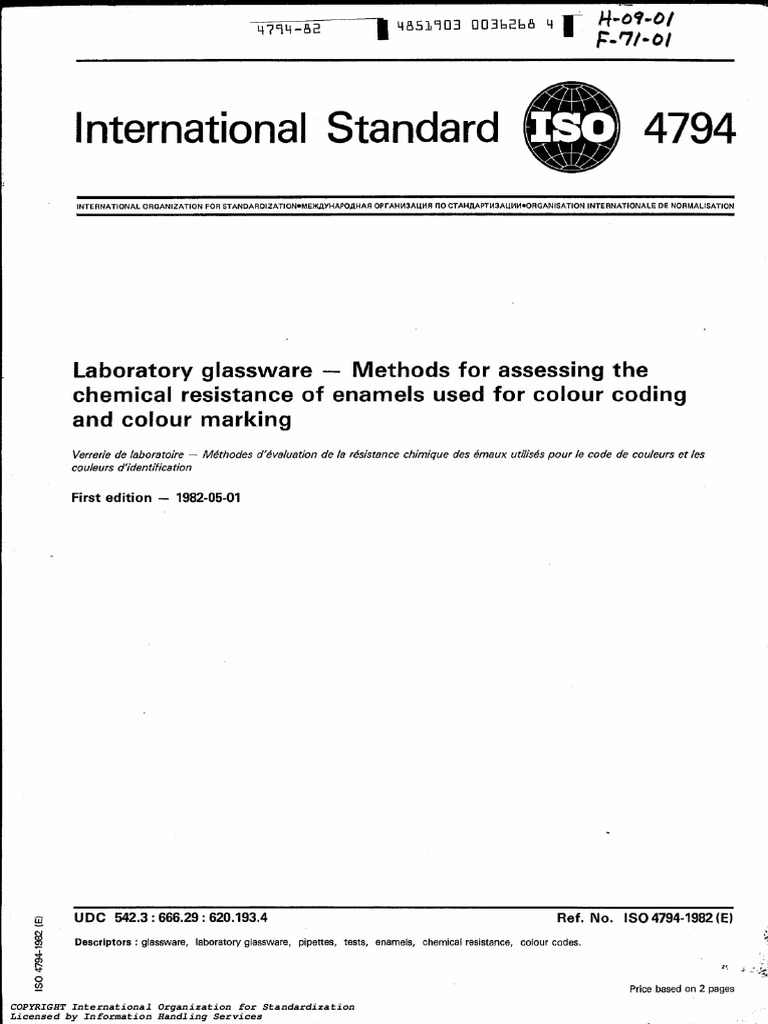 Iso 4794-1982 | PDF