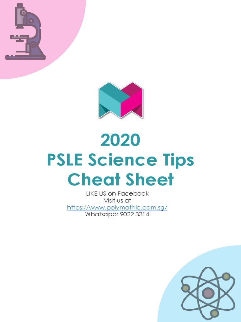 2020 PSLE Science Exam Tips Cheat Sheet | PDF | Multiple Choice | Science