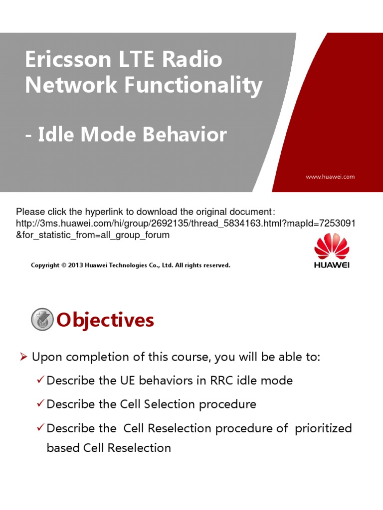 Ericsson LTE FDD Idle Mode Behavior | PDF | Telecommunications ...