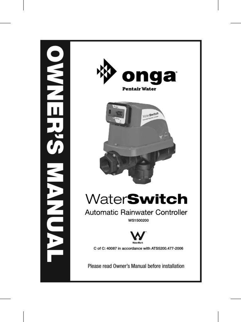 L100195 0719 Waterswitch OM | PDF | Electrical Engineering | Manufactured Goods