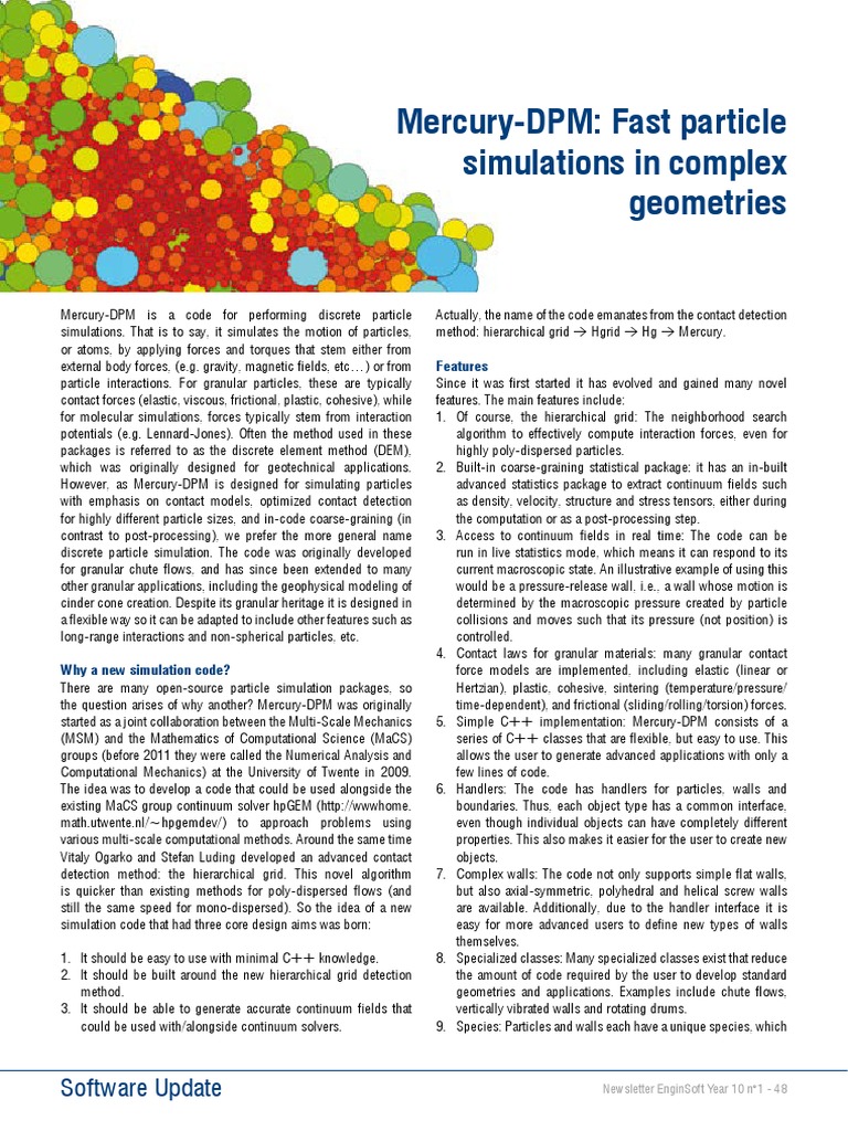 Mercury-DPM: Advanced Particle Simulation | PDF | Class (Computer ...