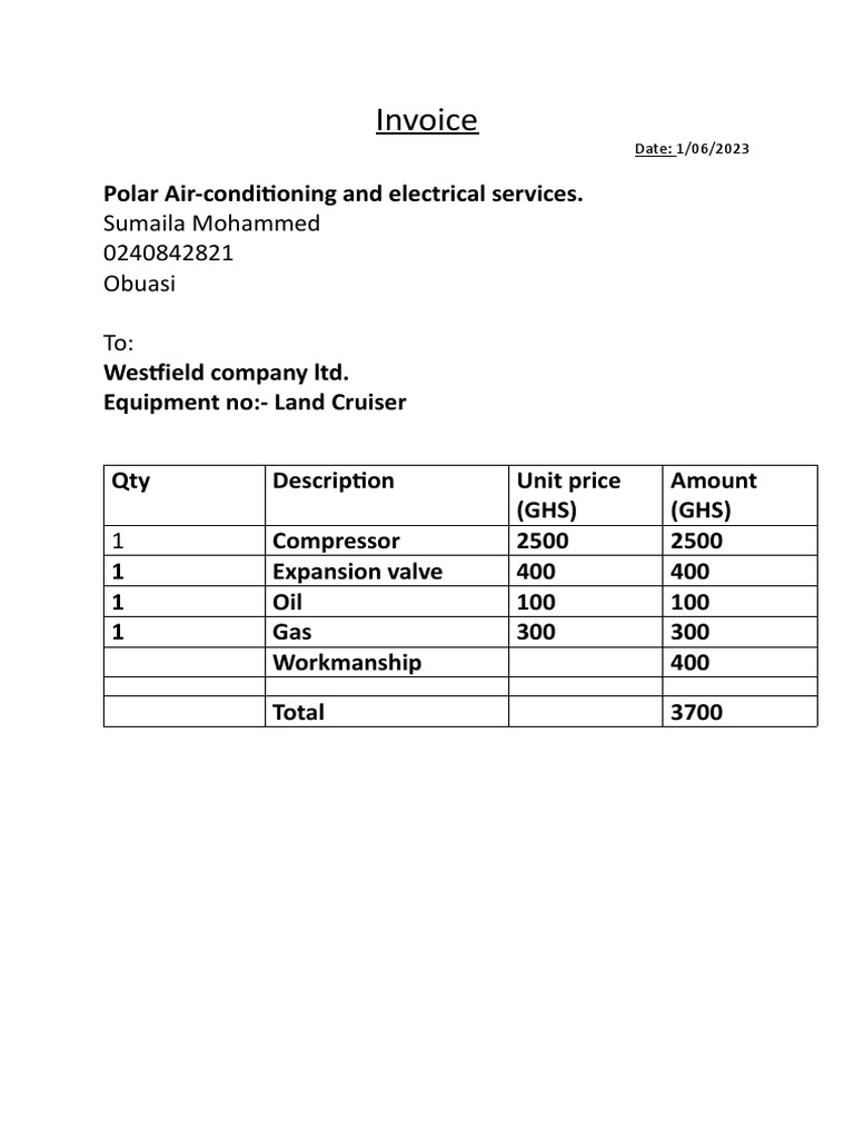 Westfield Invoice | PDF