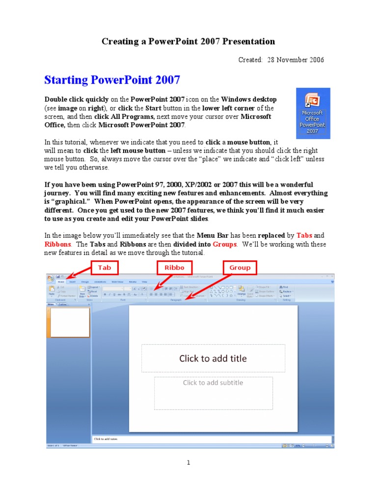 Power Point 2007 Tut Download Free Pdf Microsoft Power Point